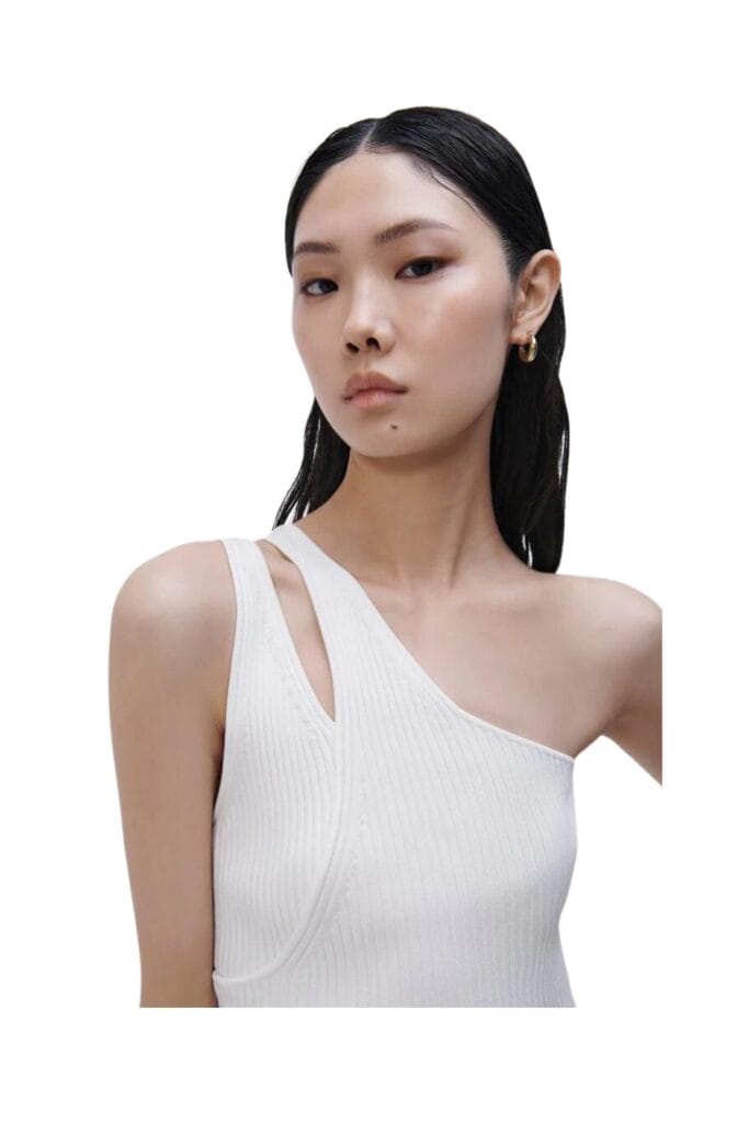 SIMKHAI Jenni One Shoulder Top White