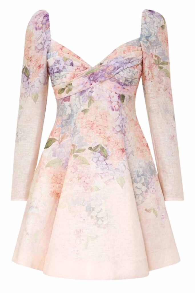 ZIMMERMANN Dawning Puff Sleeve Mini Dress