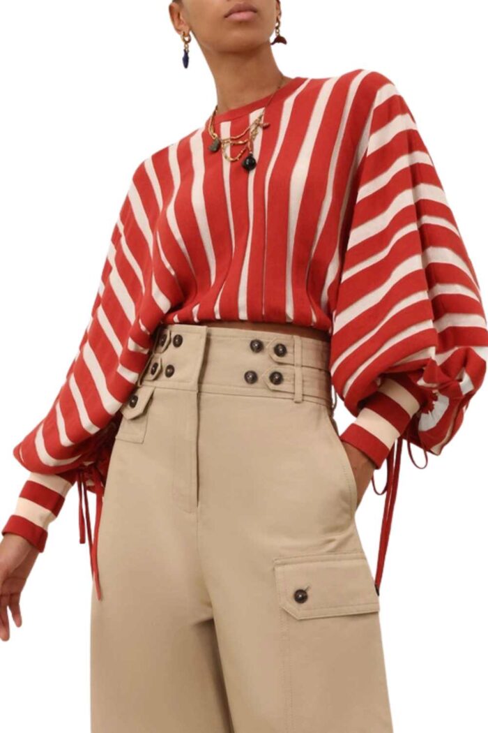 Zimmermann Rebellion Drawn Sweater red-cream
